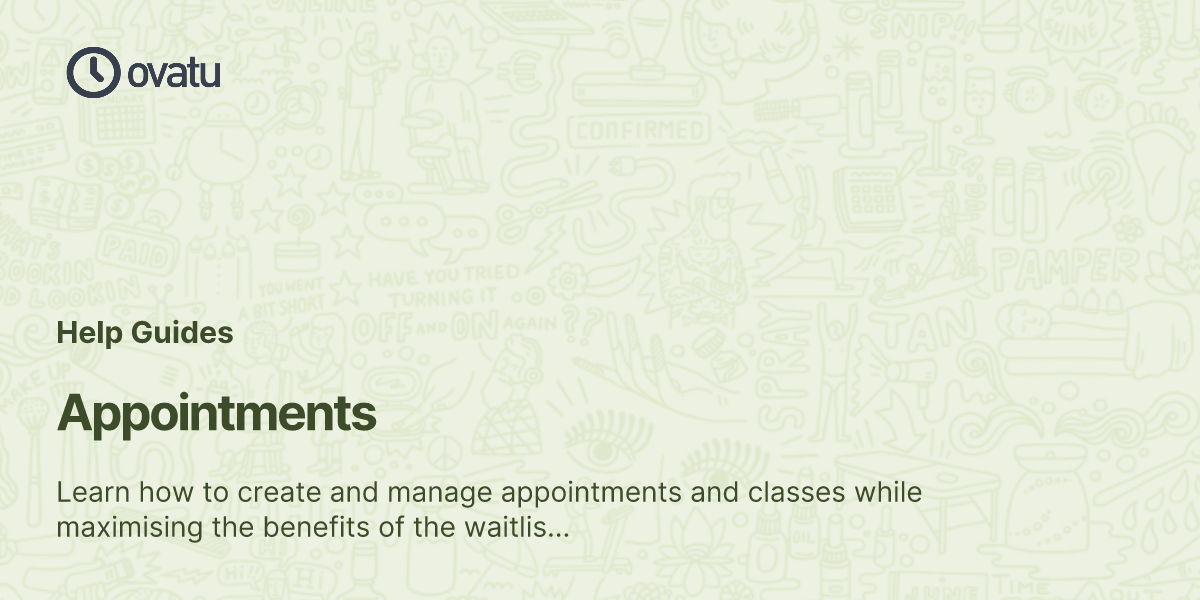 Appointments - Ovatu Help Guides
