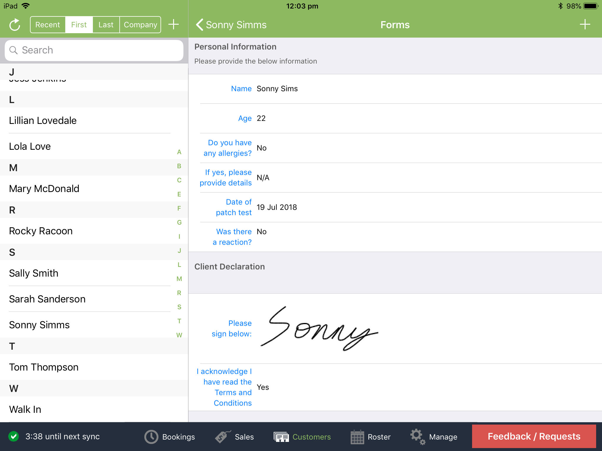 Example Form: Patch Test - Ovatu Help Guides
