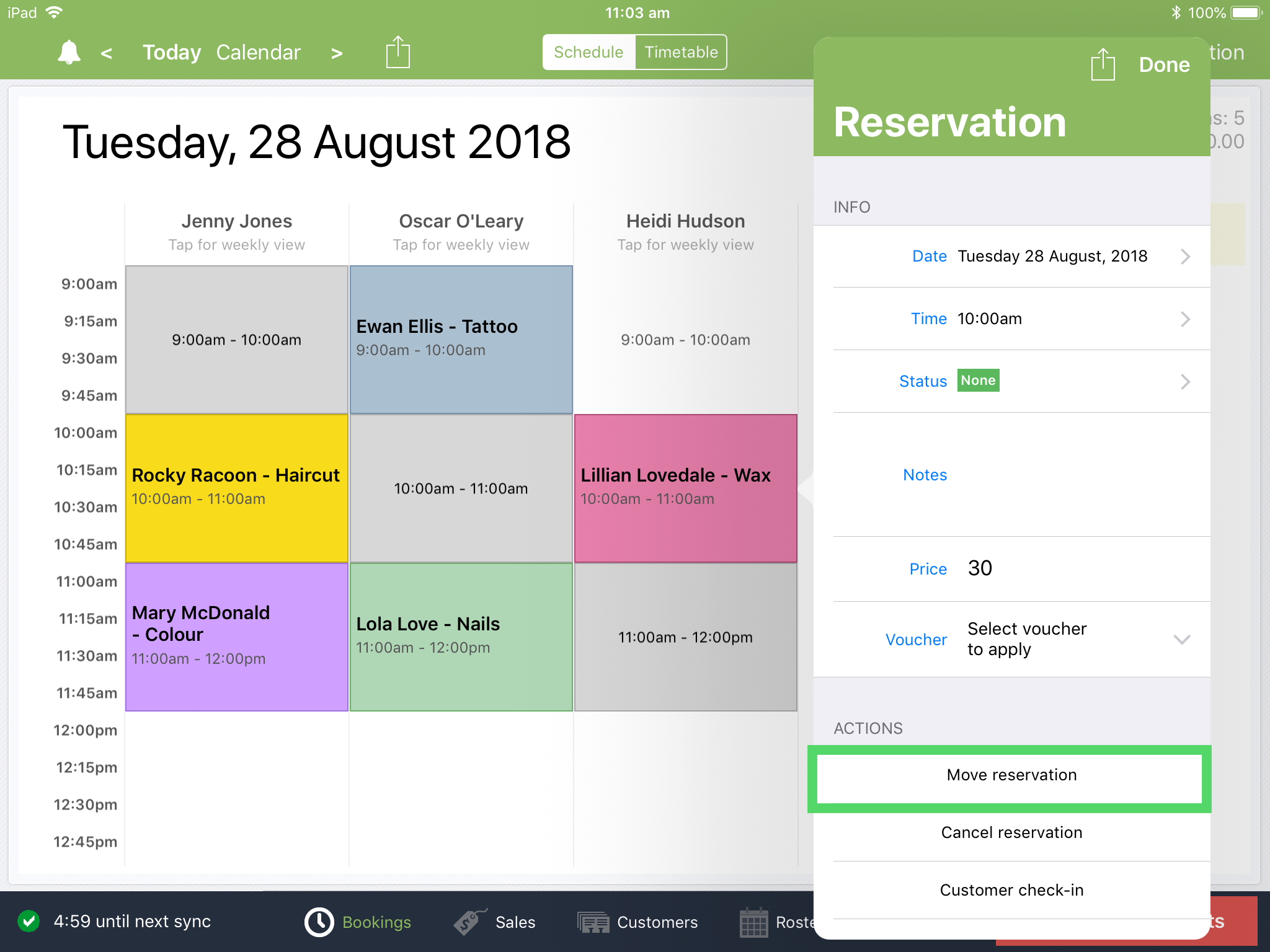 How do I move a Reservation? - Ovatu Help Guides