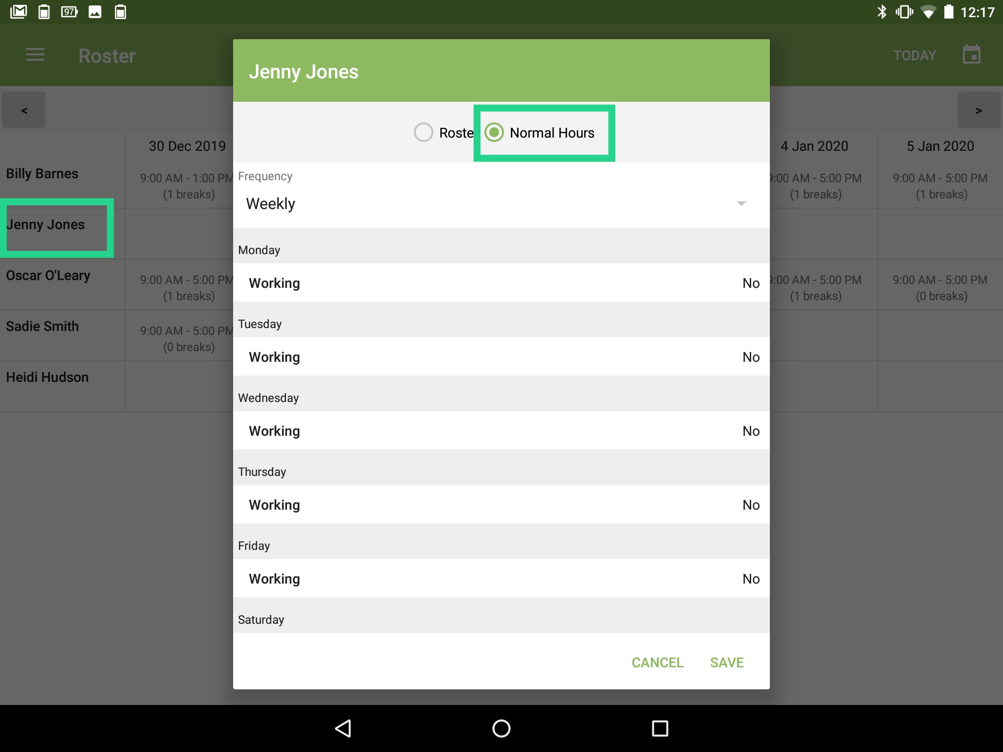 How do I set an employees normal working hours? - Ovatu Help Guides
