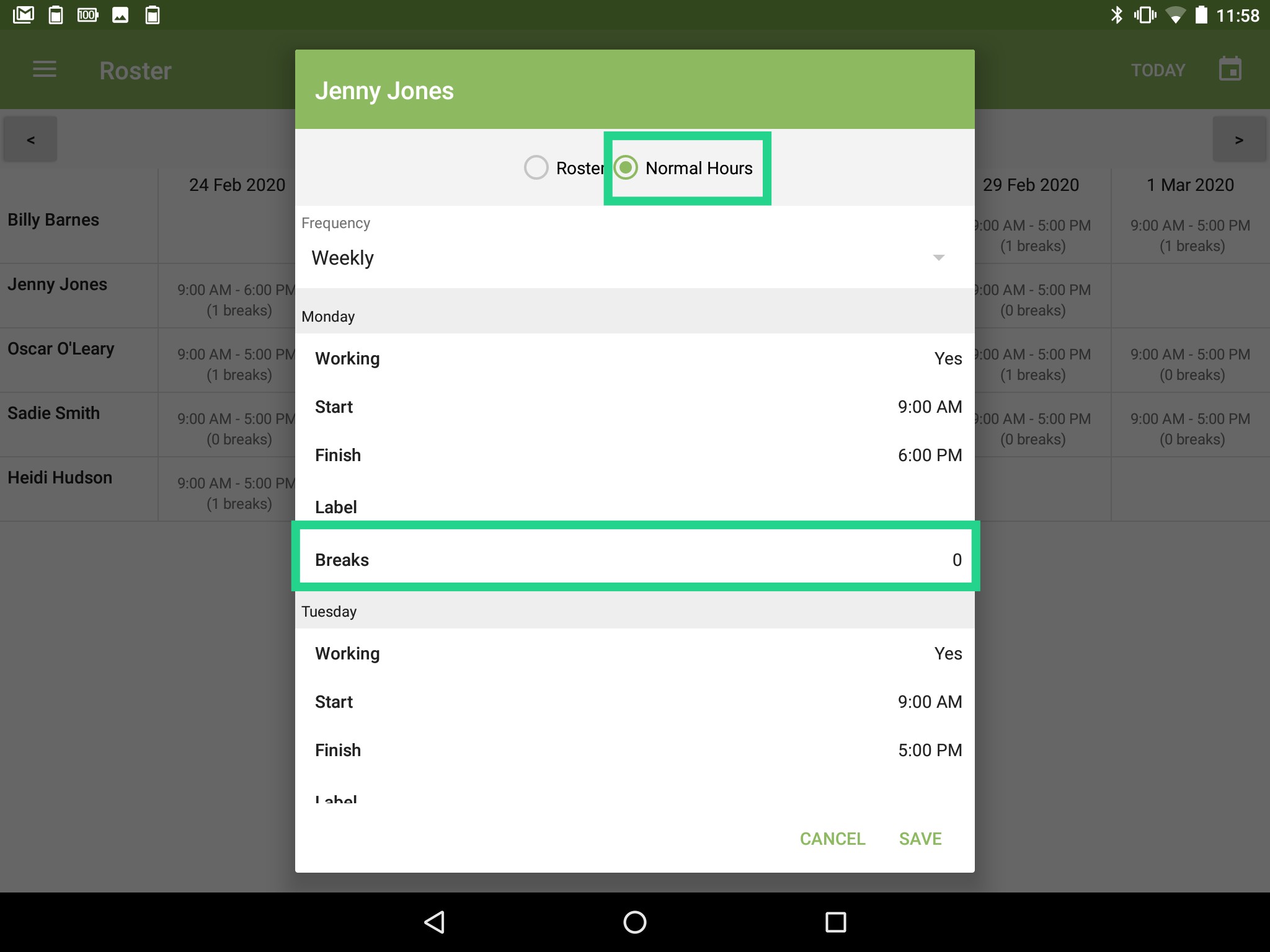 How do I set an employees normal working hours? - Ovatu Help Guides