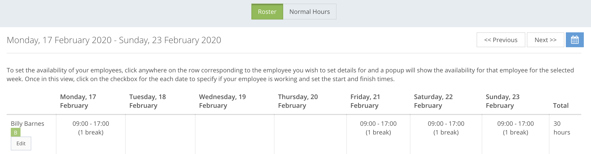 How do I set an employees normal working hours? - Ovatu Help Guides