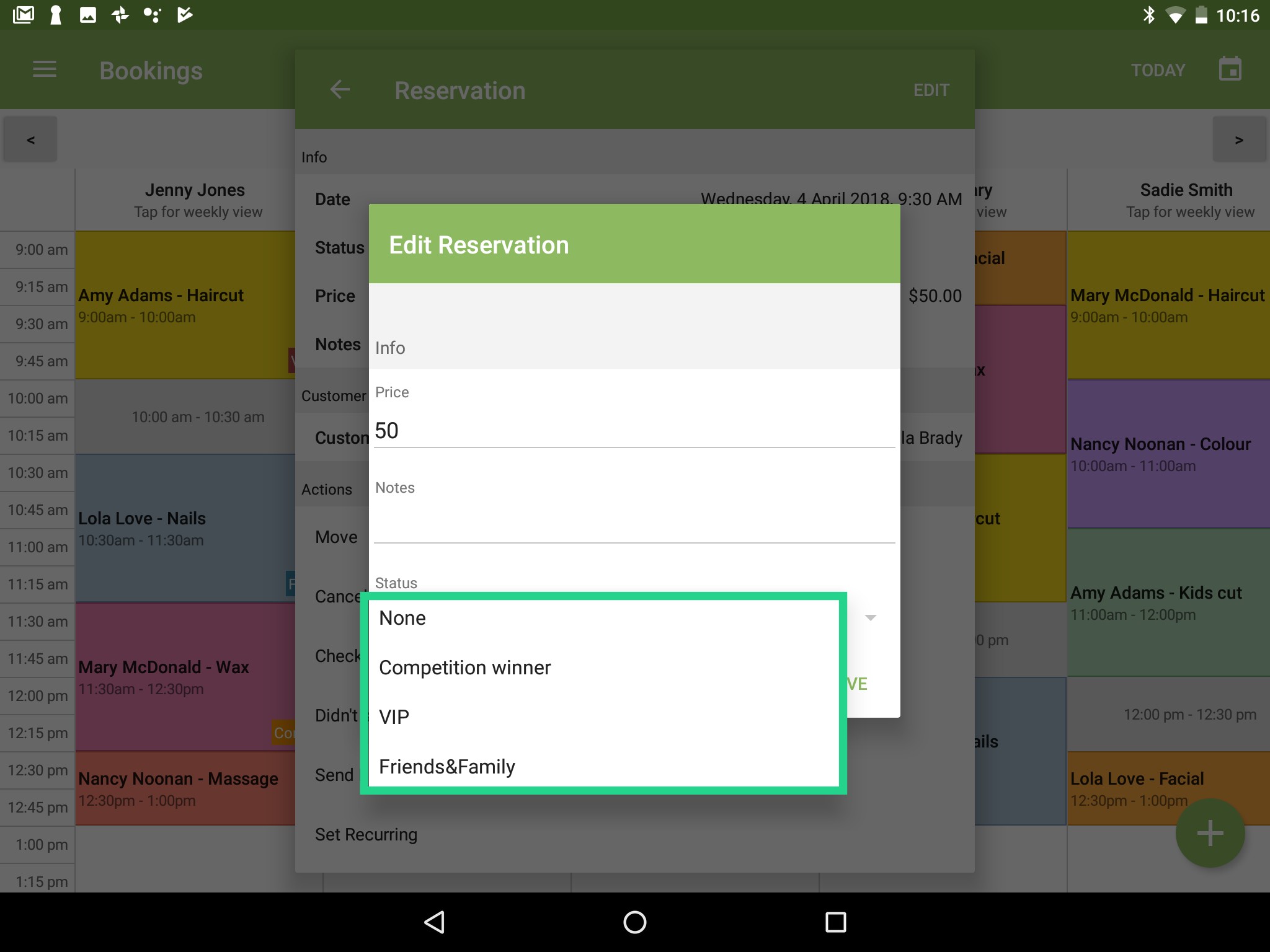 How do I add a Status Type to a Reservation? - Ovatu Help Guides