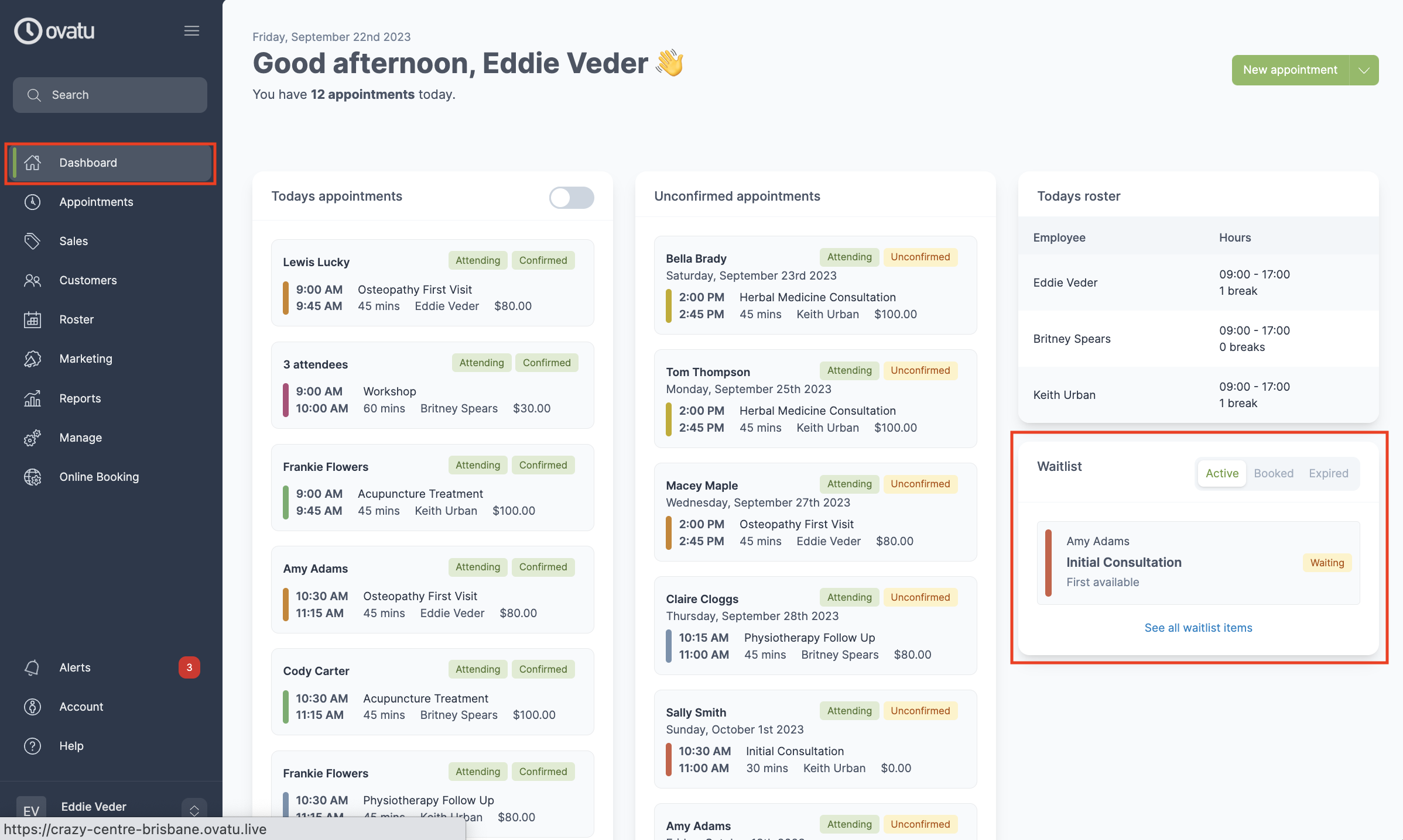 Working with the waitlist - Ovatu Help Guides