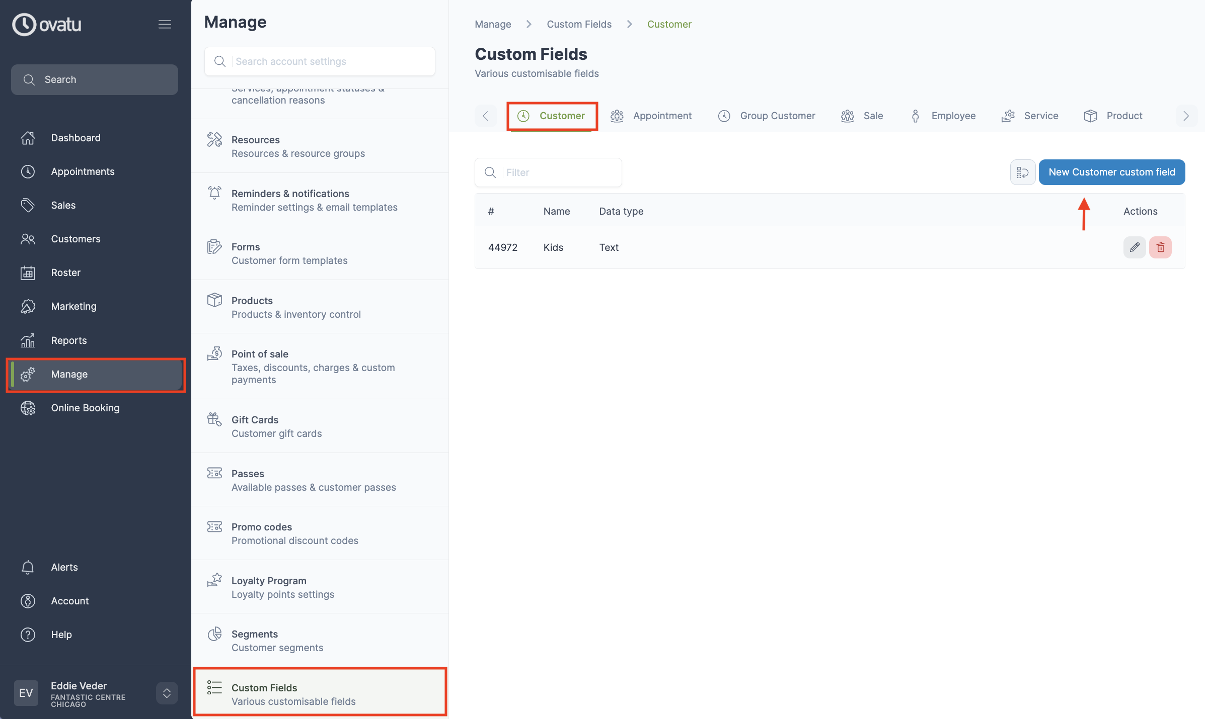 Customer fields - Ovatu Help Guides