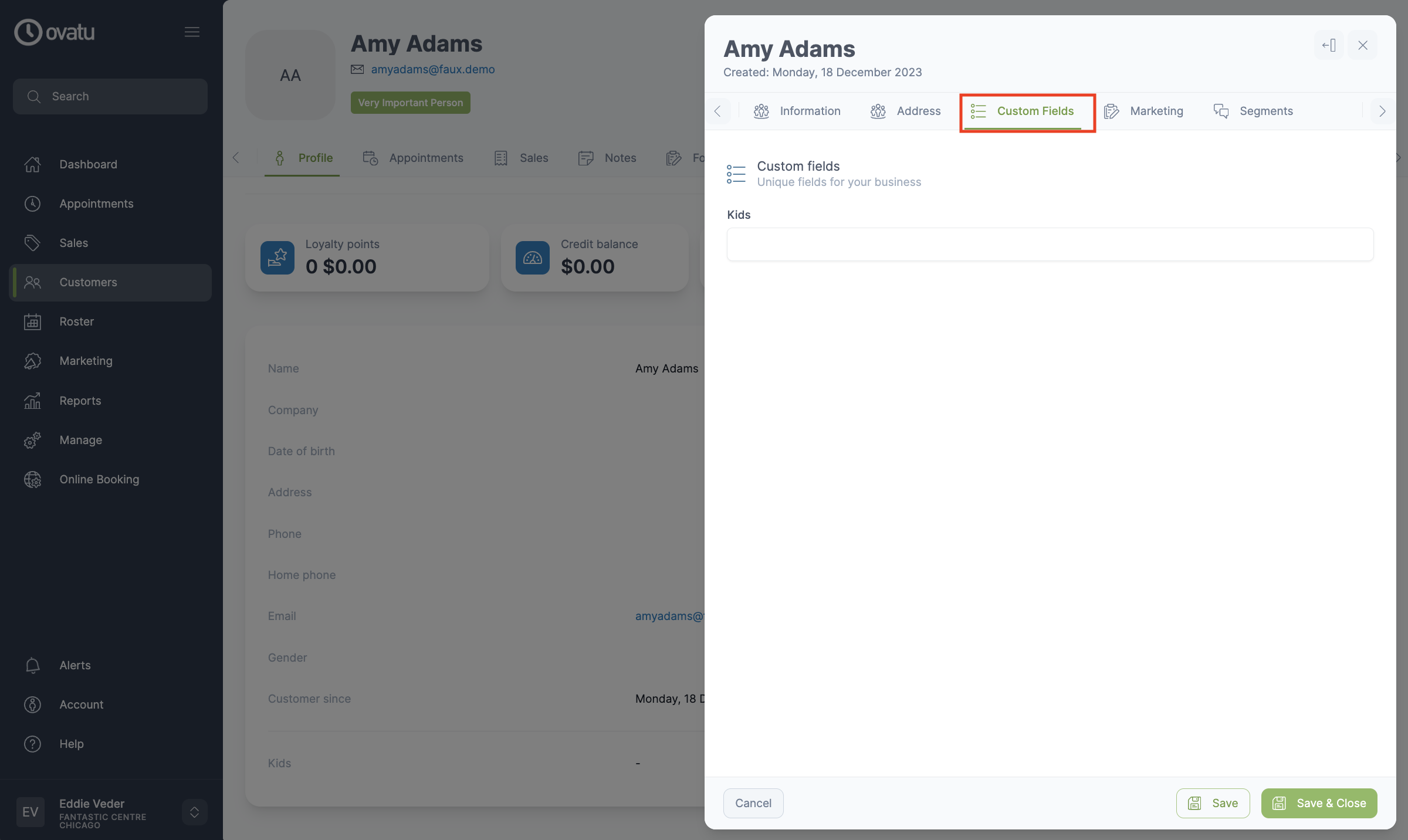 Customer fields - Ovatu Help Guides Customer fields - Ovatu Help Guides