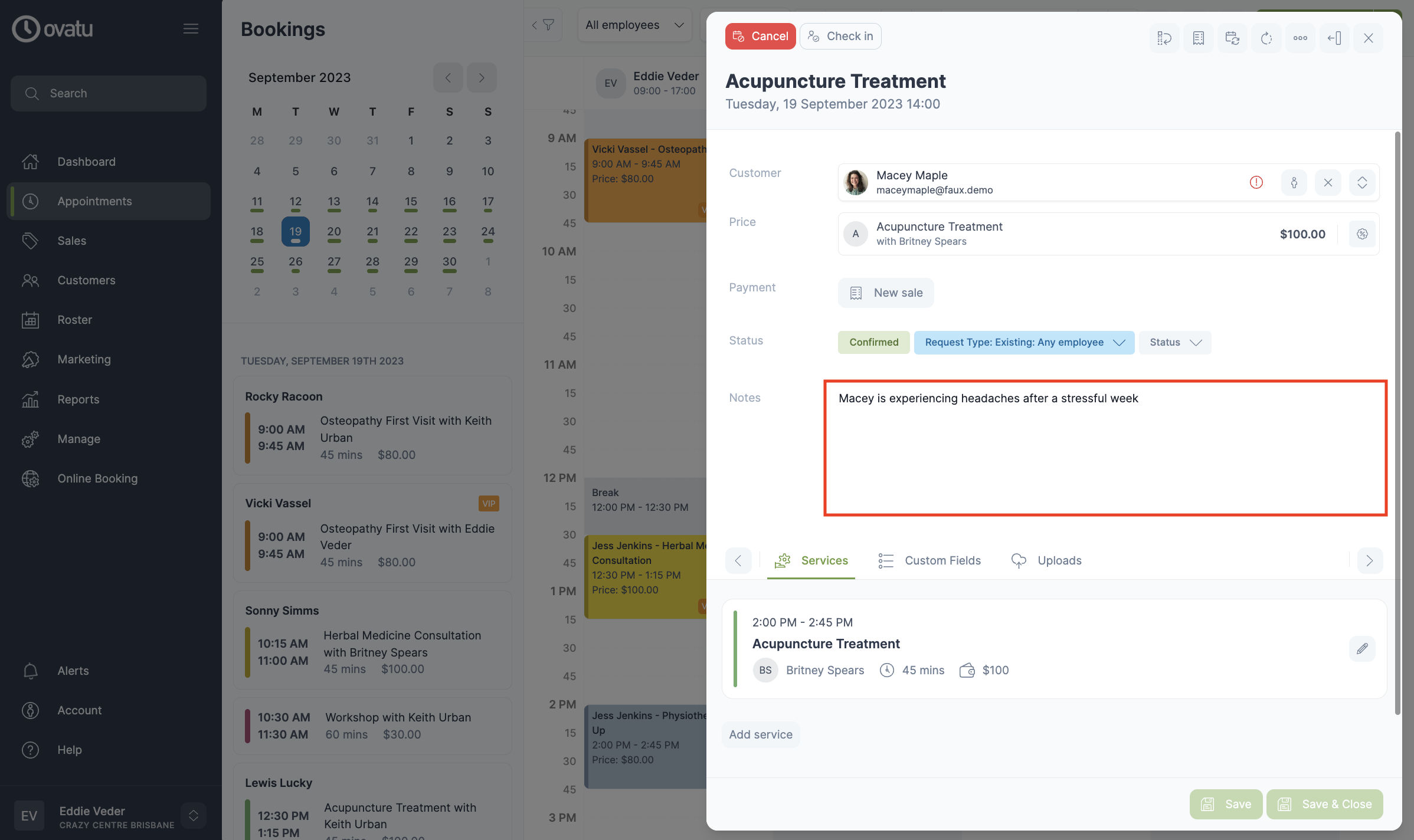 Customer notes - Ovatu Help Guides