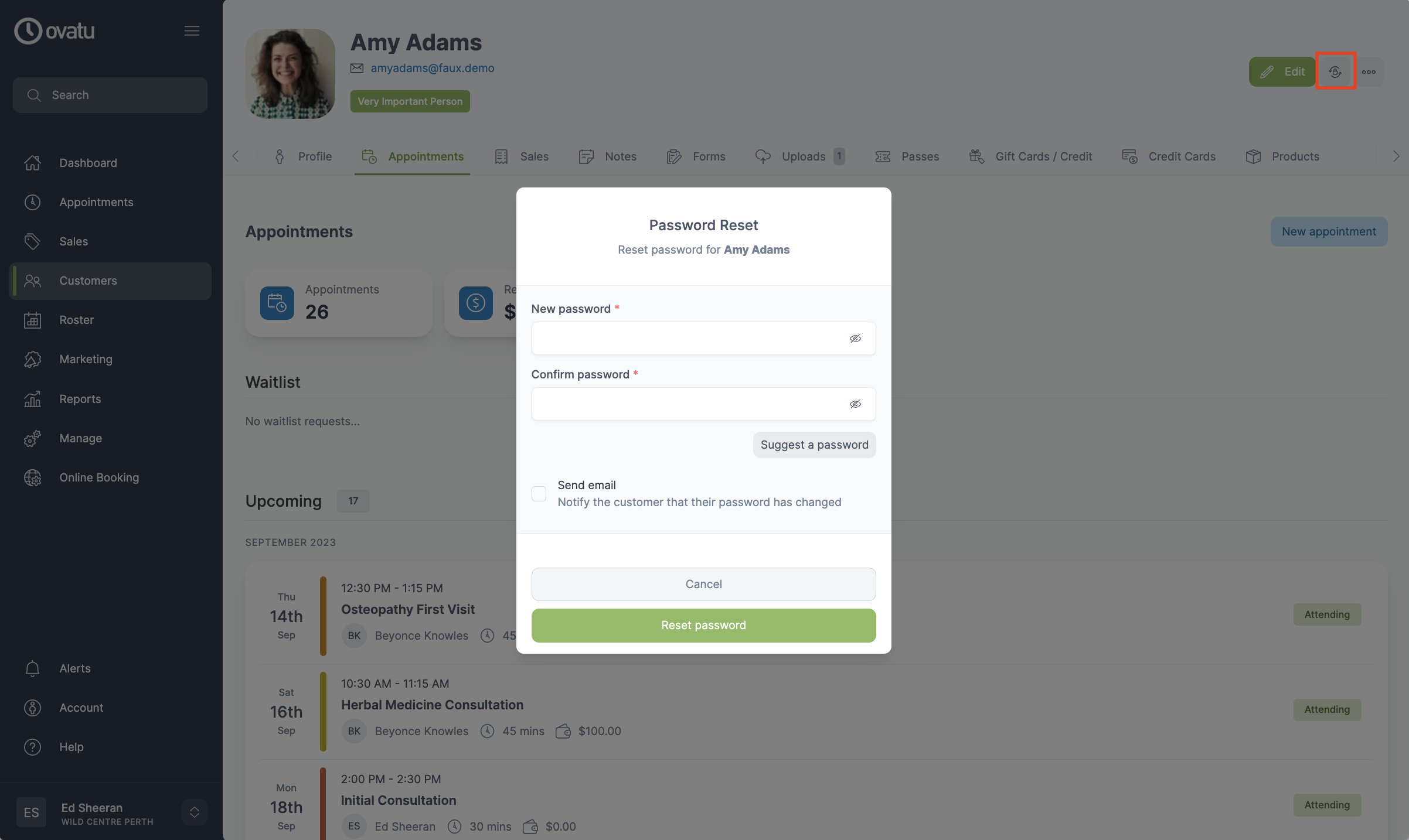 Customer profile - Ovatu Help Guides