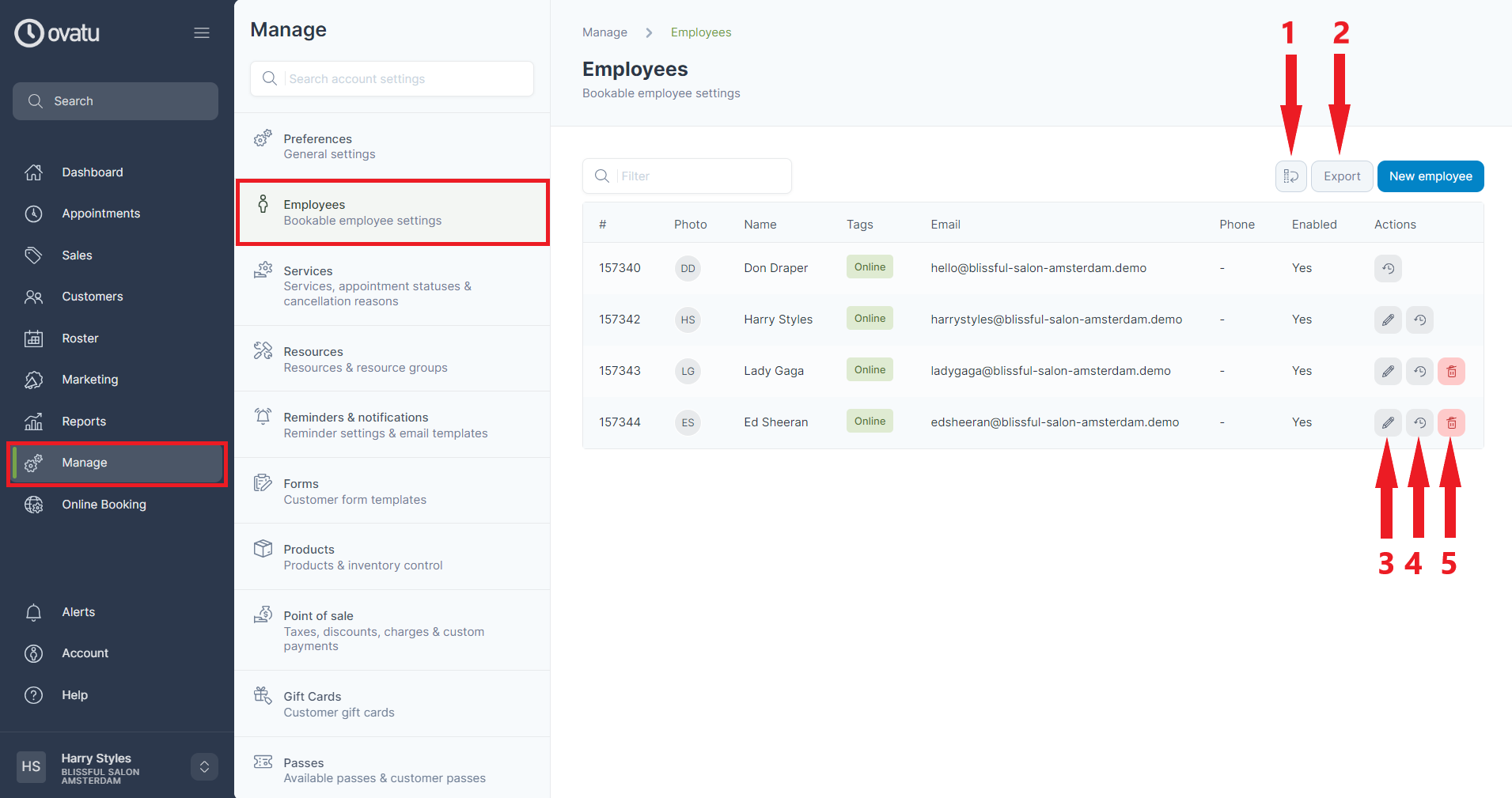 Creating a bookable employee - Ovatu Help Guides