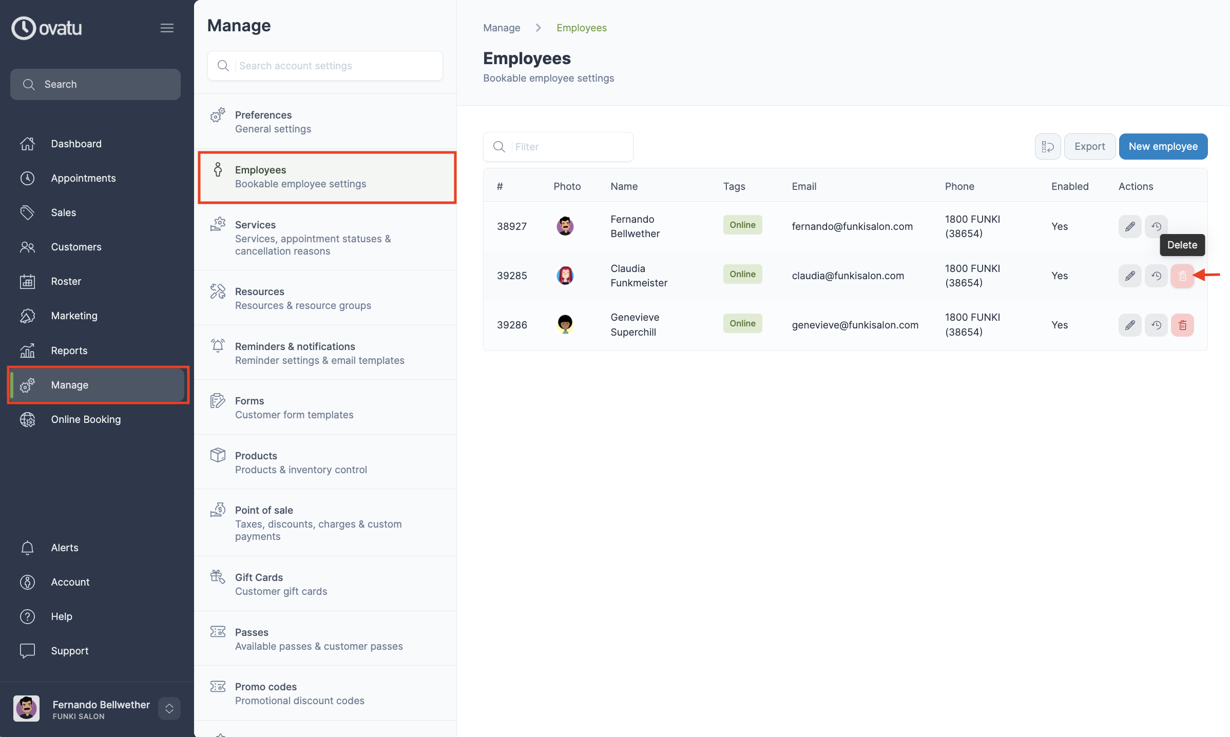 Removing employee or user access - Ovatu Help Guides