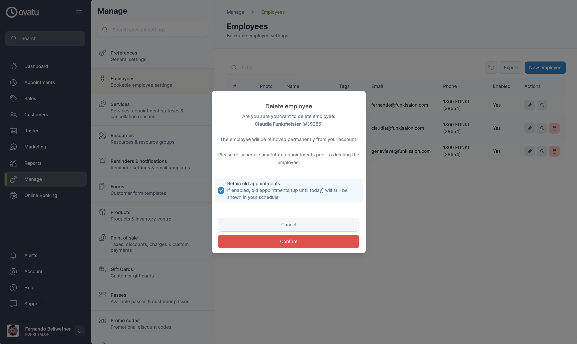 Removing employee or user access - Ovatu Help Guides