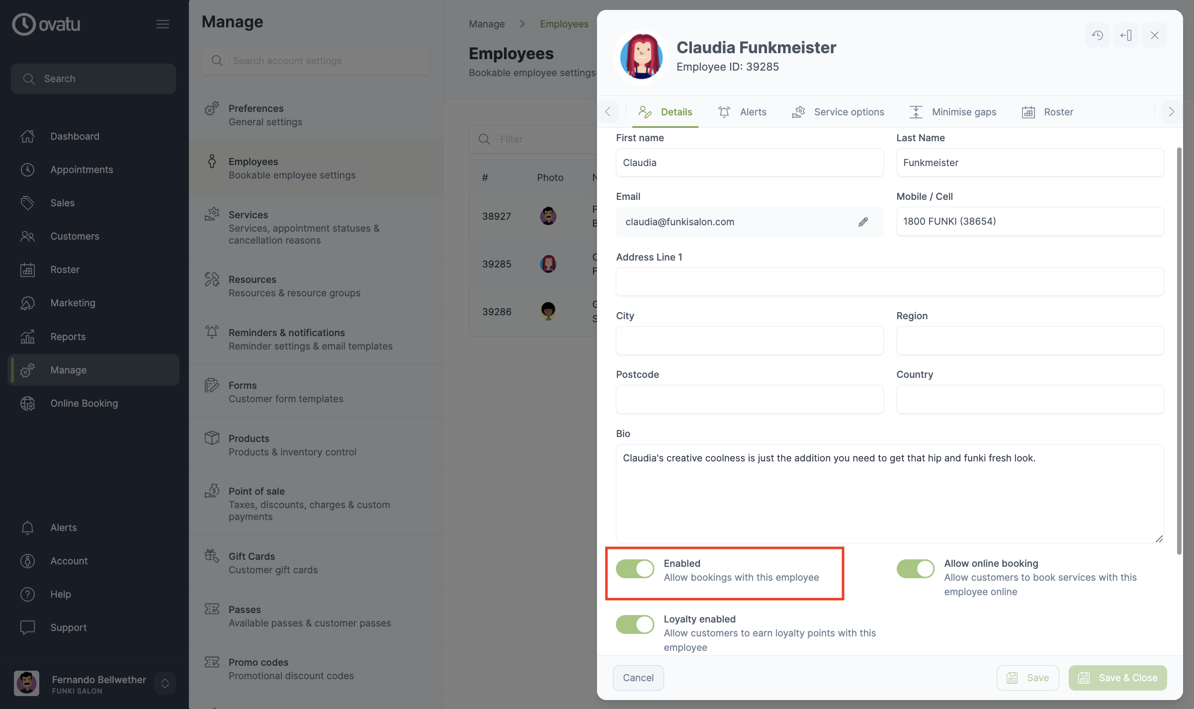 Removing employee or user access - Ovatu Help Guides