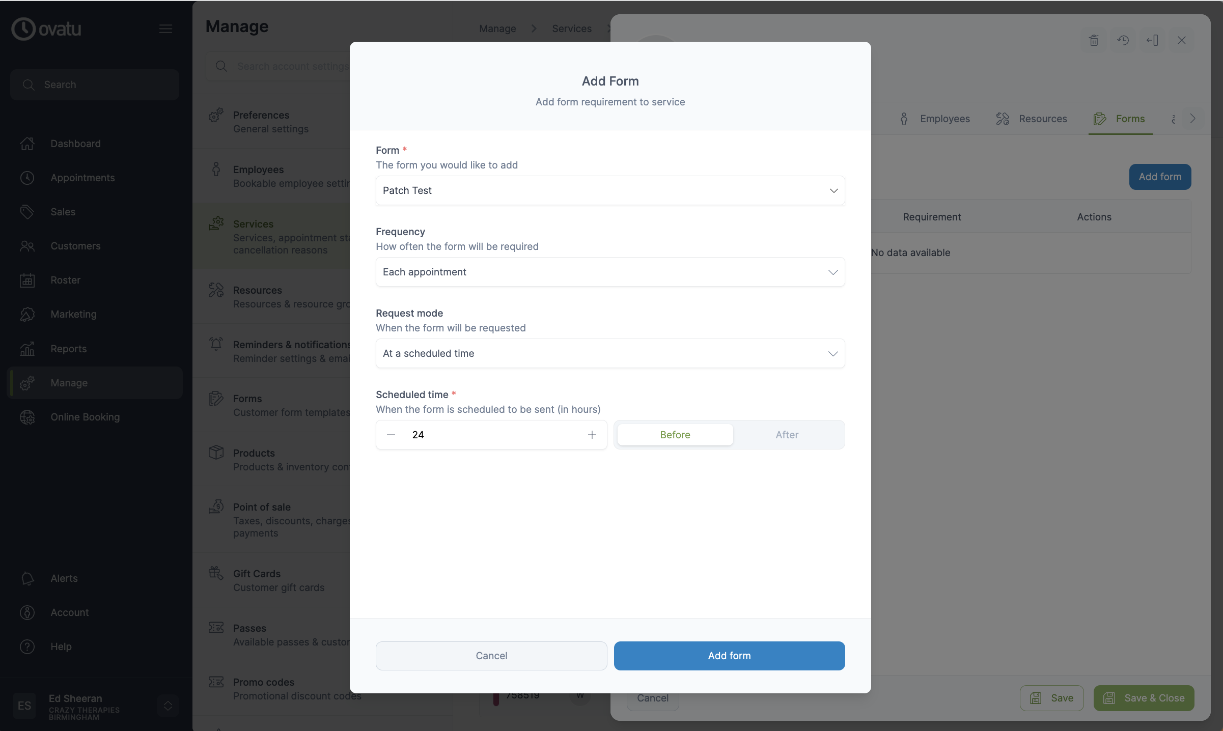 Automating a form - Ovatu Help Guides