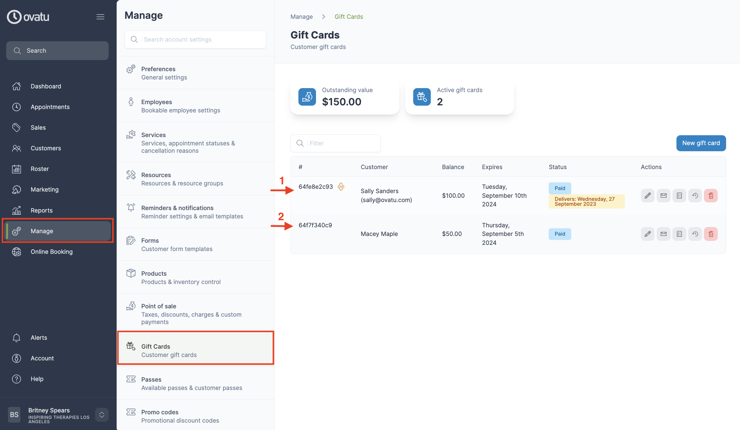 Claiming a gift card - Ovatu Help Guides