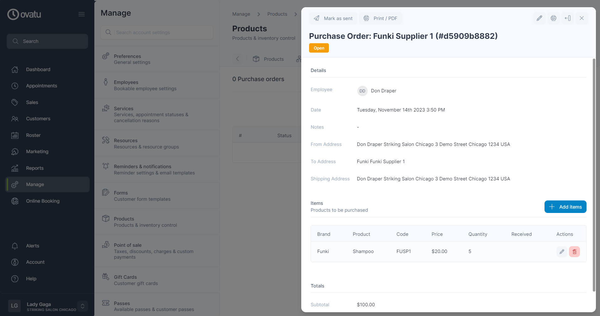 Creating a purchase order - Ovatu Help Guides