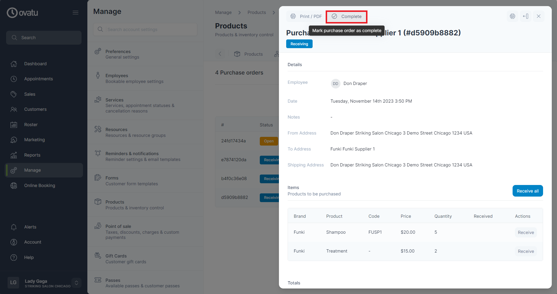 Creating a purchase order - Ovatu Help Guides