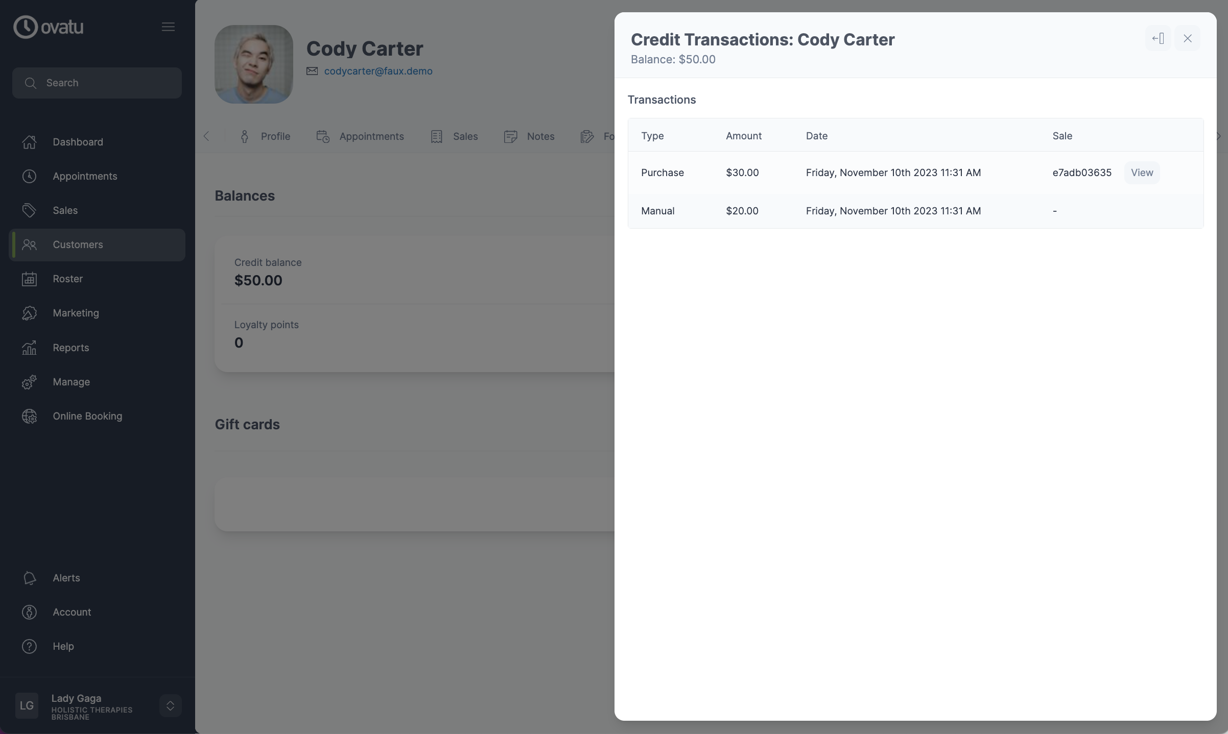 Adding customer credit - Ovatu Help Guides