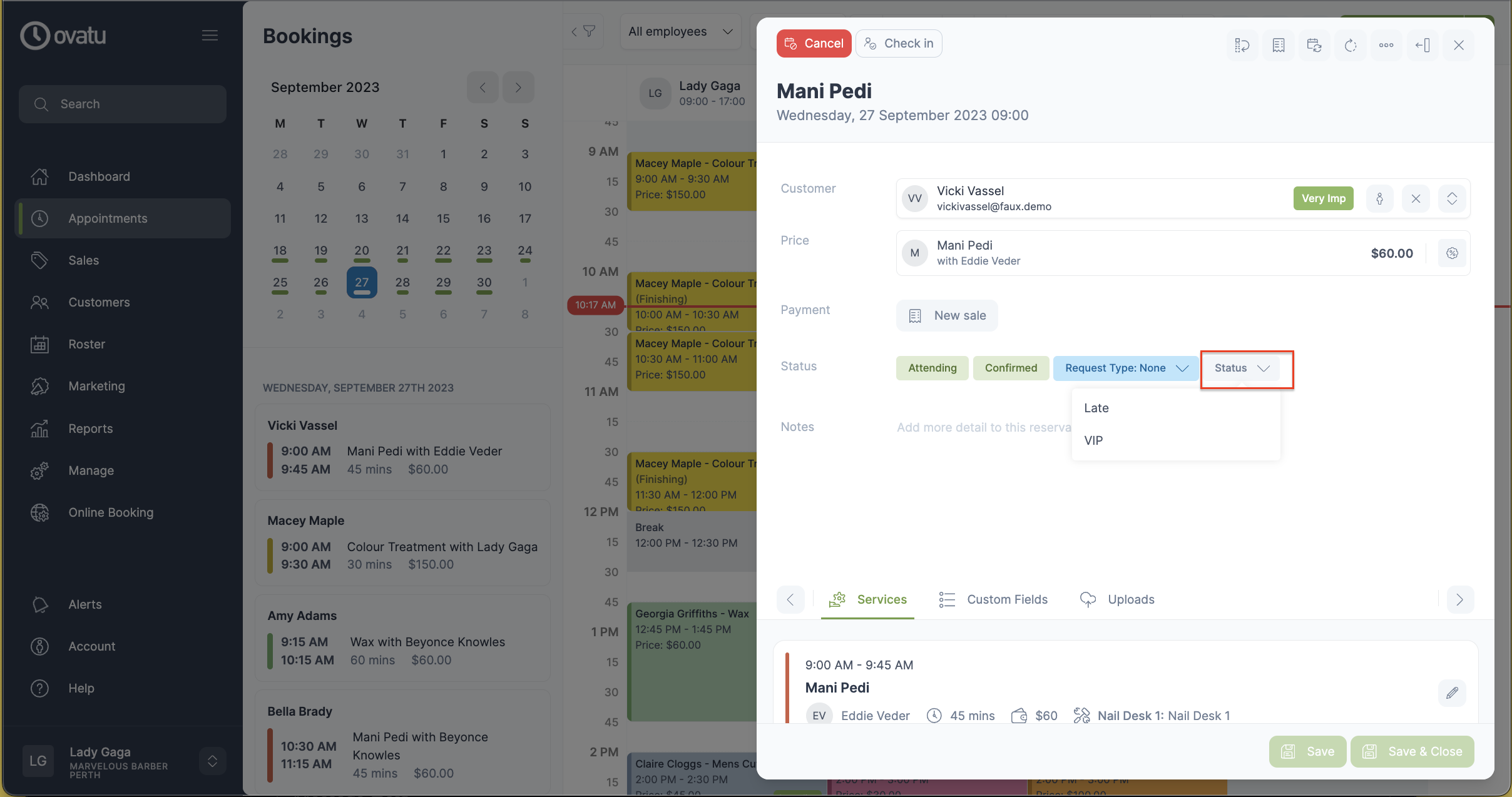 Appointment statuses - Ovatu Help Guides