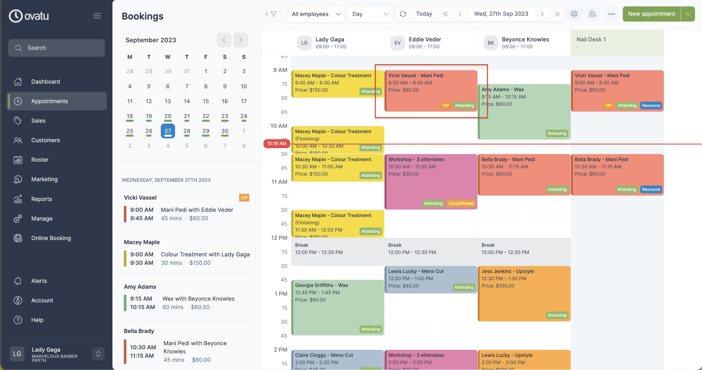 Appointment statuses - Ovatu Help Guides